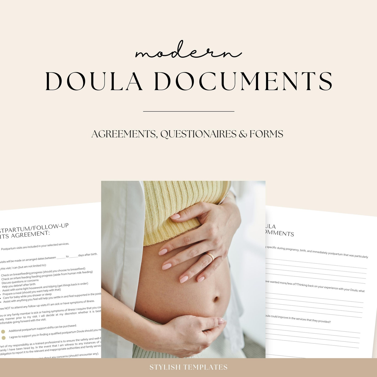 Editable Birth Doula Forms and Contracts Package, Doula Client ...
