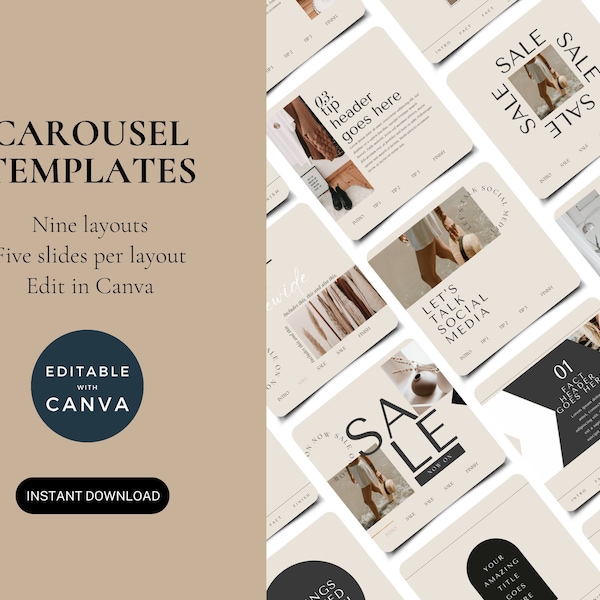 Carousel Collage Canva Template - Etsy