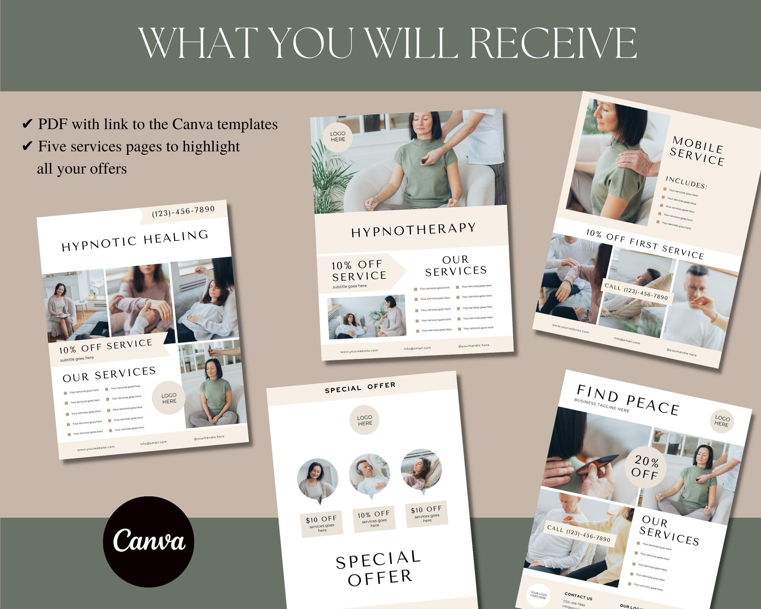 Hypnotherapy Flyer Hypnotherapist Bundle Business - Etsy