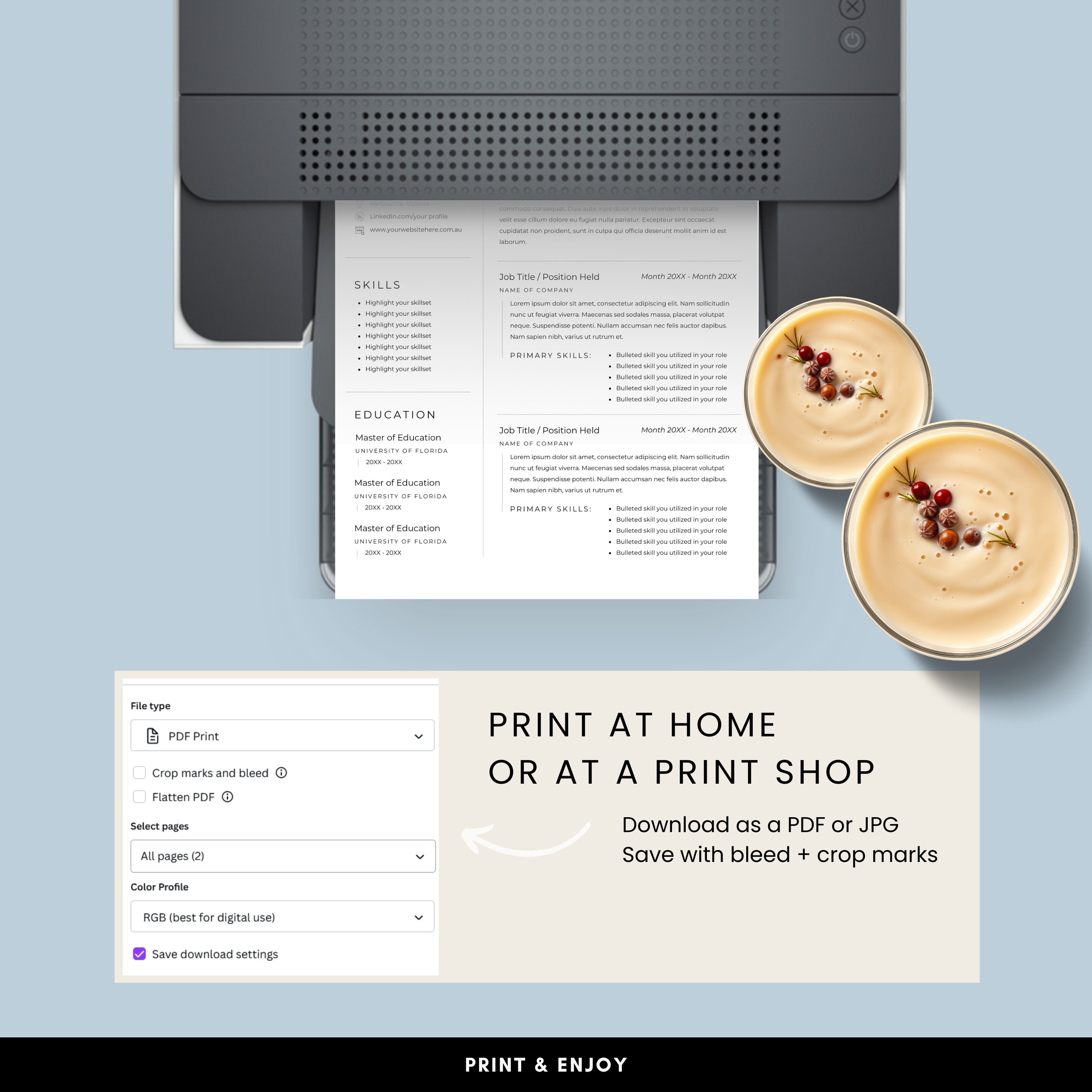 Curriculum Vitae Template Photo Resume Employment CV - Etsy