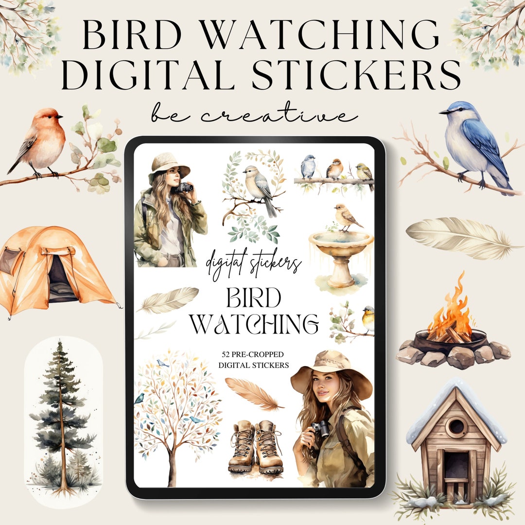 Bird Watching Digital Planner Stickers, Goodnotes Stickers, Nature ...