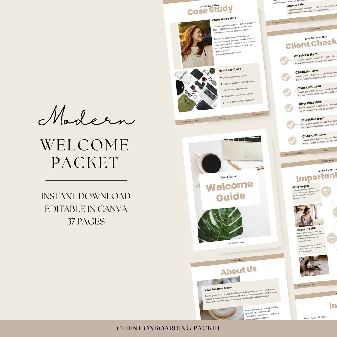 Onboarding Welcome Packet, Canva Client Welcome Pack, New Client ...