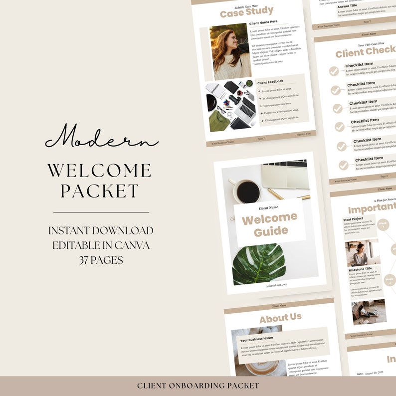 Onboarding Welcome Packet, Canva Client Welcome Pack, New Client Welcome Packet, Editable ...