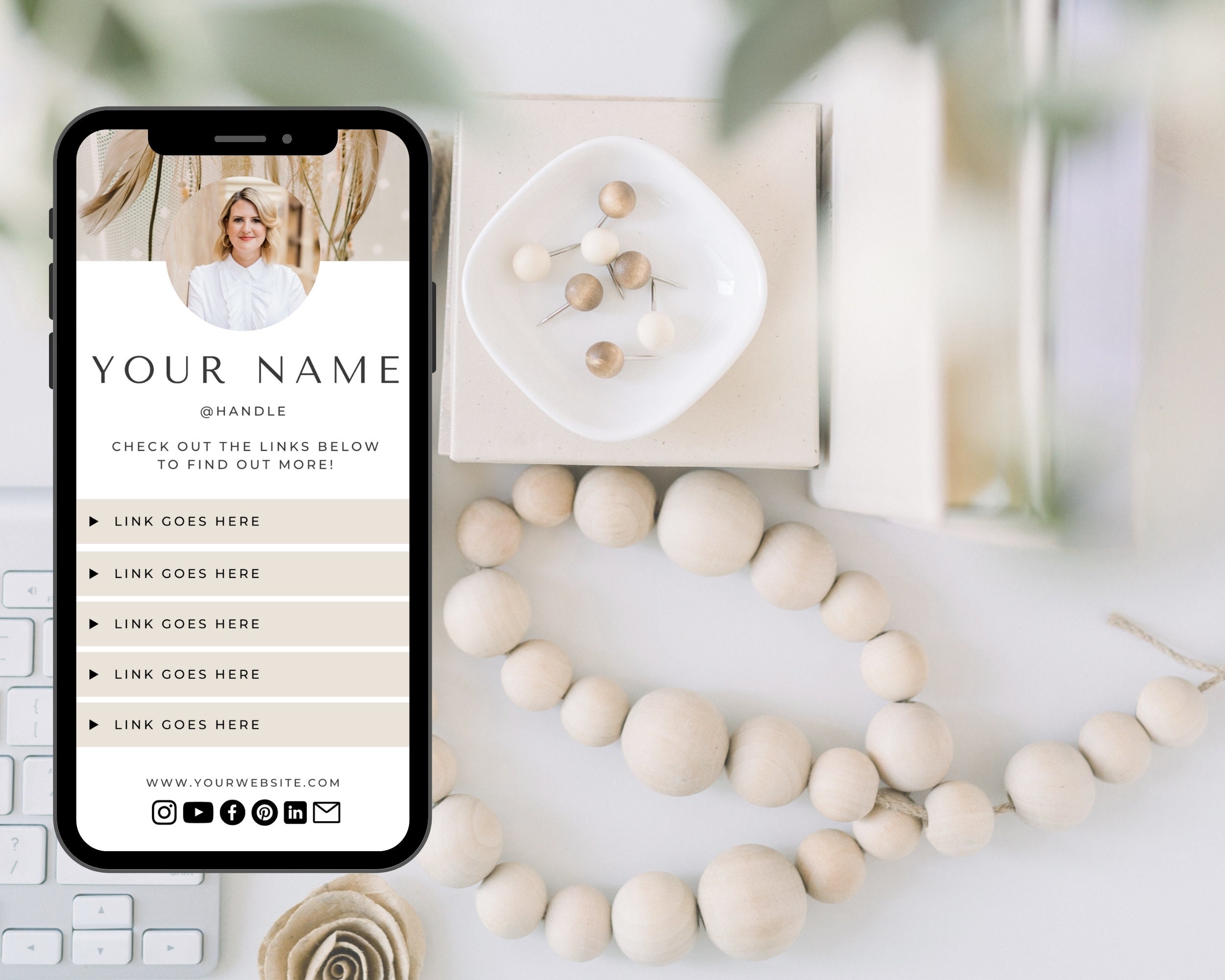Canva Bio Template Landing Page Social Media Bios Linktree - Etsy
