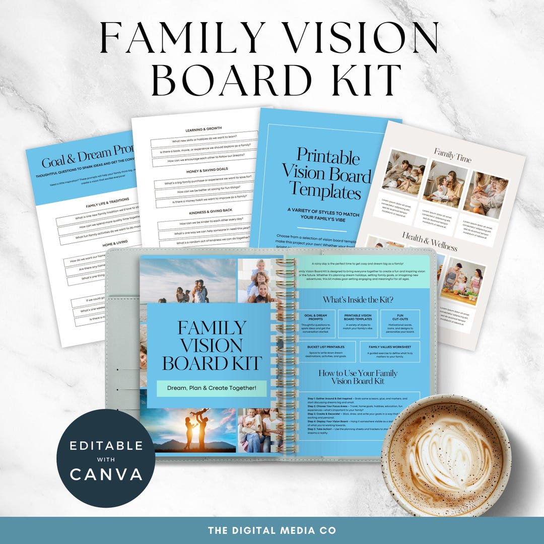 Family Vision Board, Family Vision Board Printable, Parents Children ...