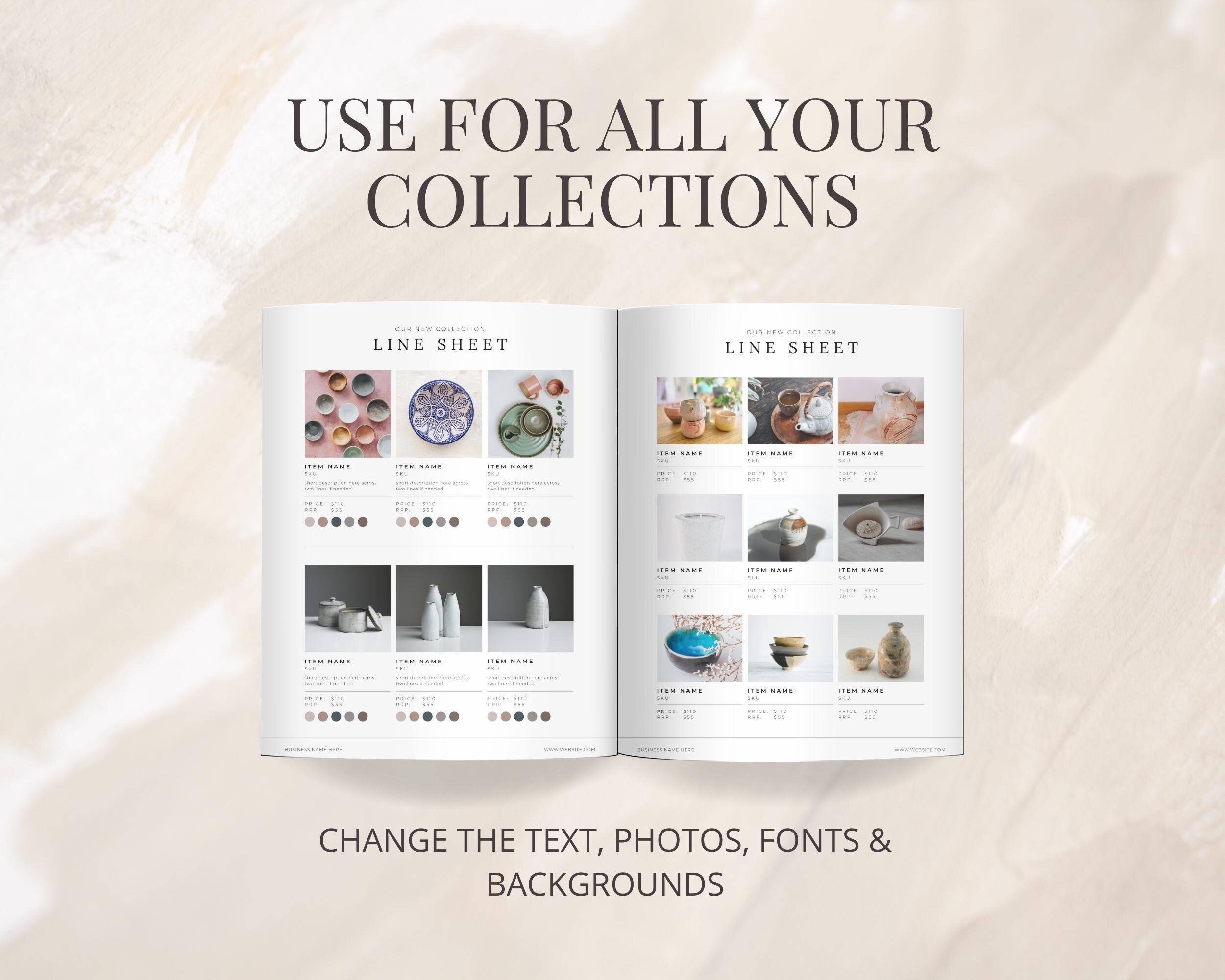Wholesale Line Sheet Templates, Pricing Pages, Line Sheet for Wholesale ...