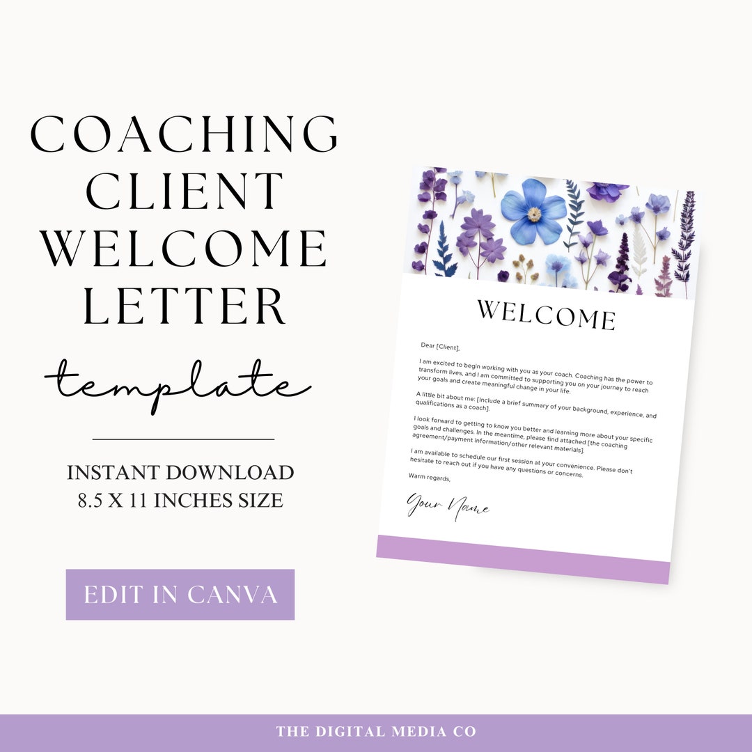 Coaching Client Welcome Letter, Done-for-you Email, Life Coaching ...