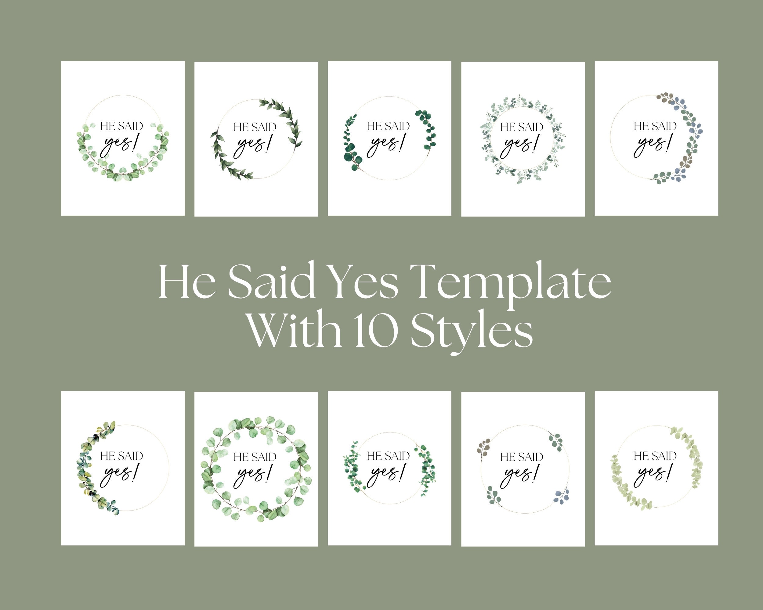 He Said Yes Sign Printable Engagement Sign Just Engaged - Etsy
