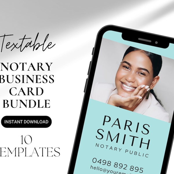 Notary Business Cards and Canva Designs - Etsy