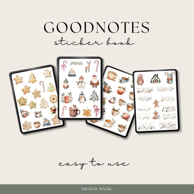 Hygee Christmas Digital Planner Stickers | Digital Sticker Book ...