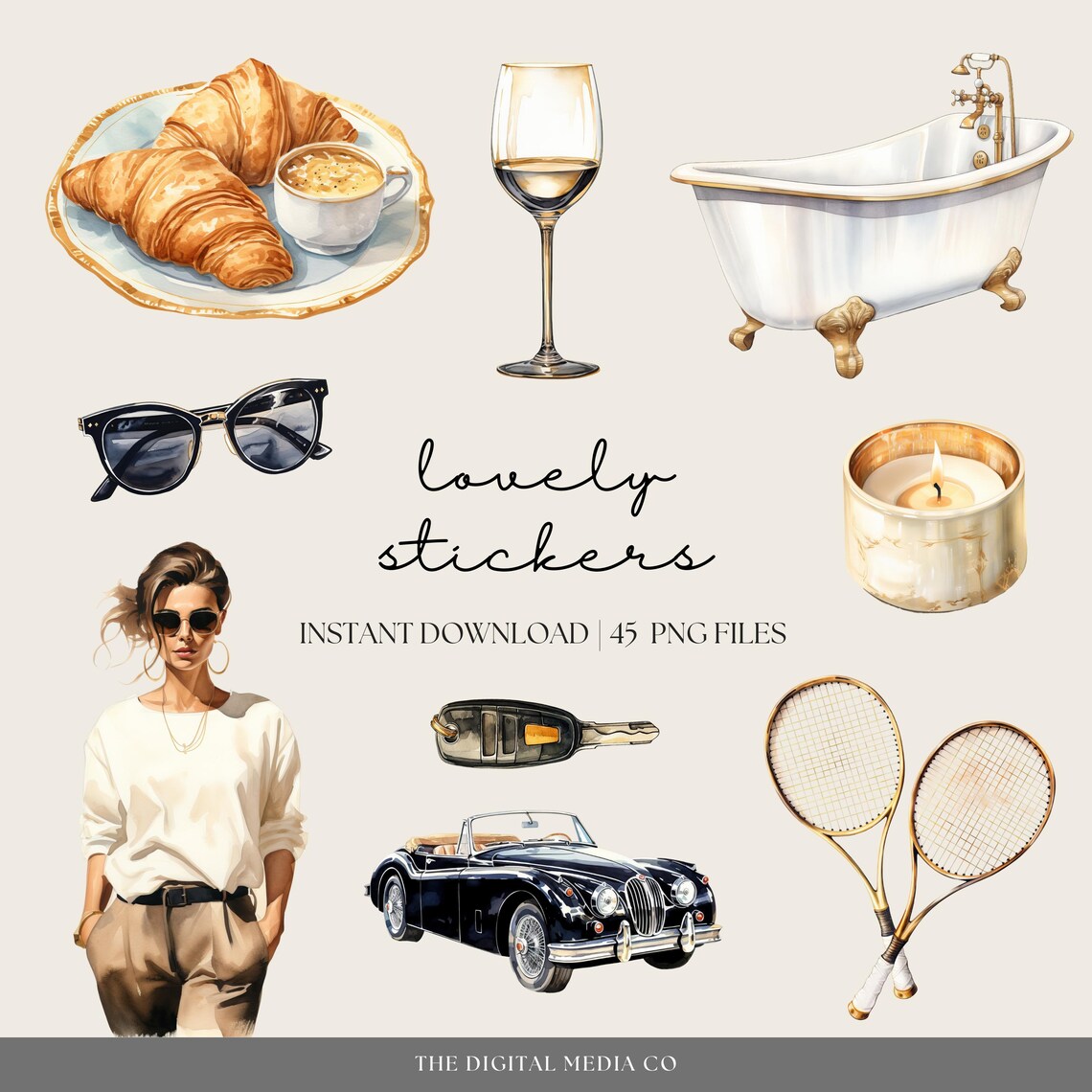 Lux Life Stickers, Goodnotes Lifestyle Stickers, Luxury Pngs, Digital ...
