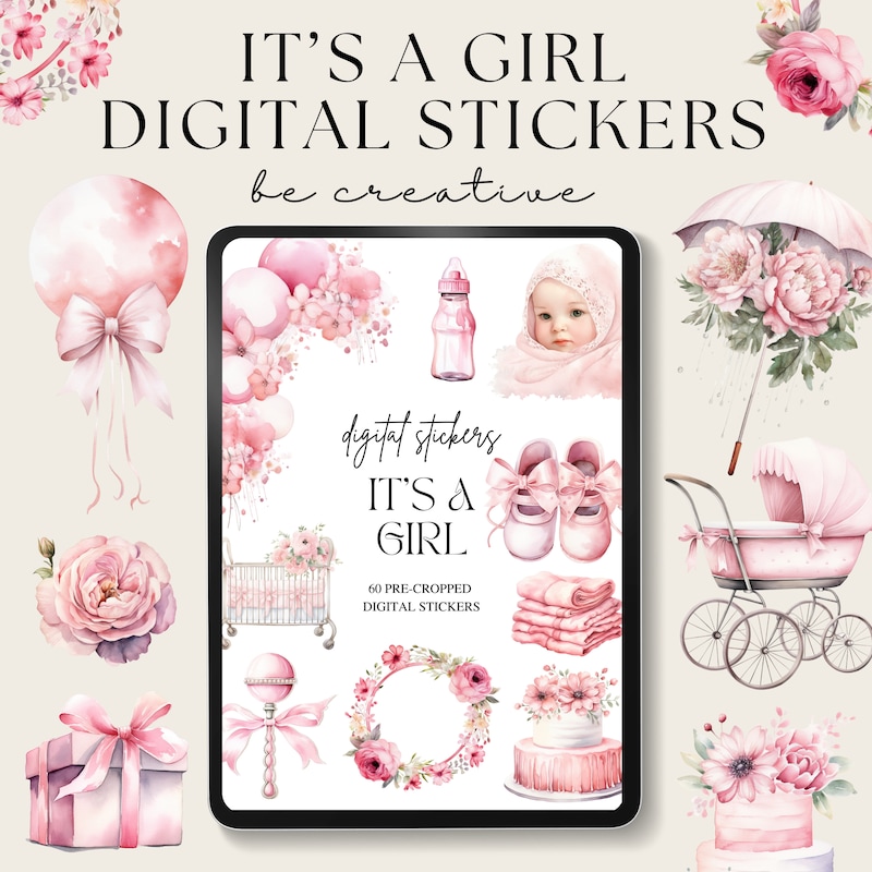 Baby Girl Stickers - Etsy