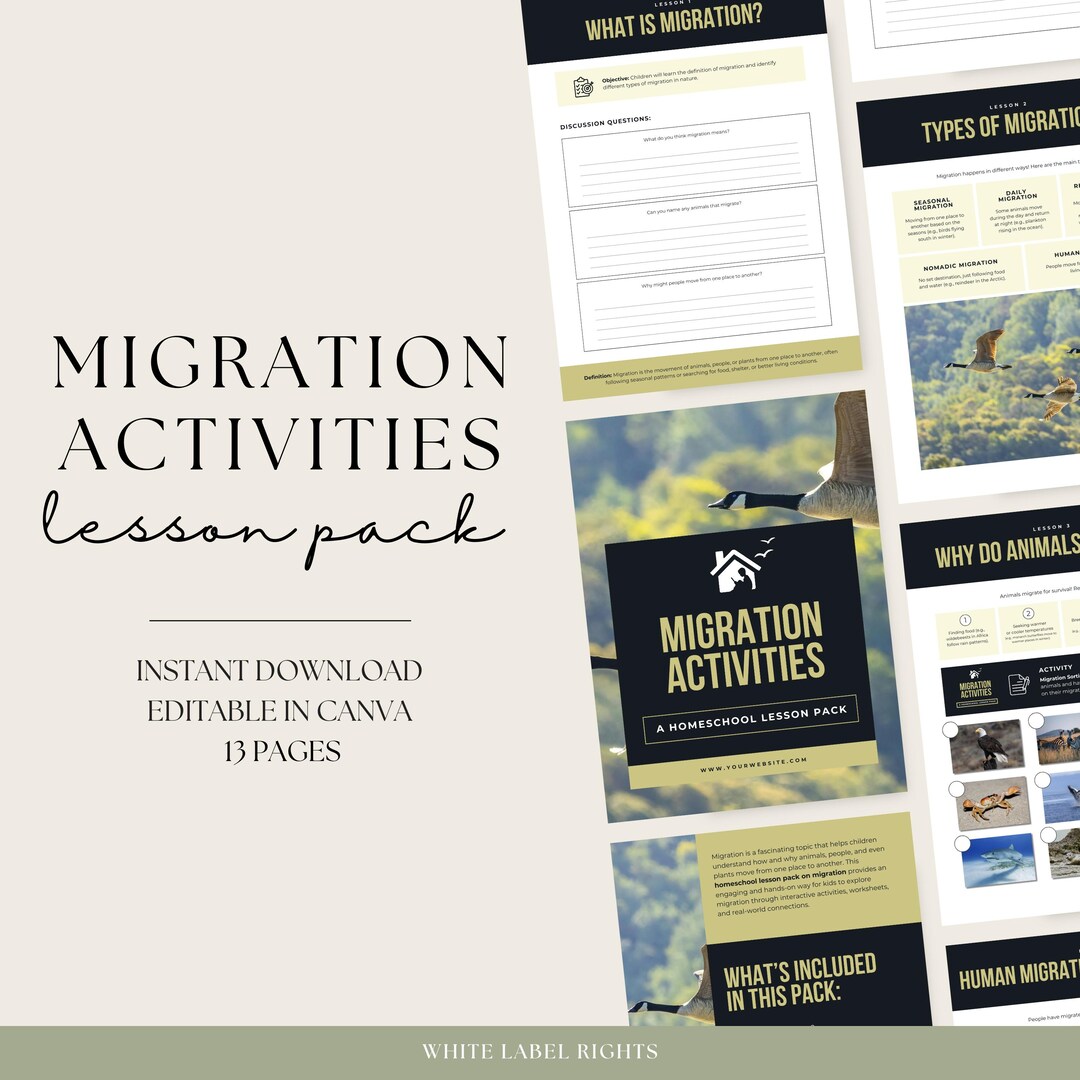 Homeschool Lesson Plan for Migration, Migration Lesson Plan for Kids ...
