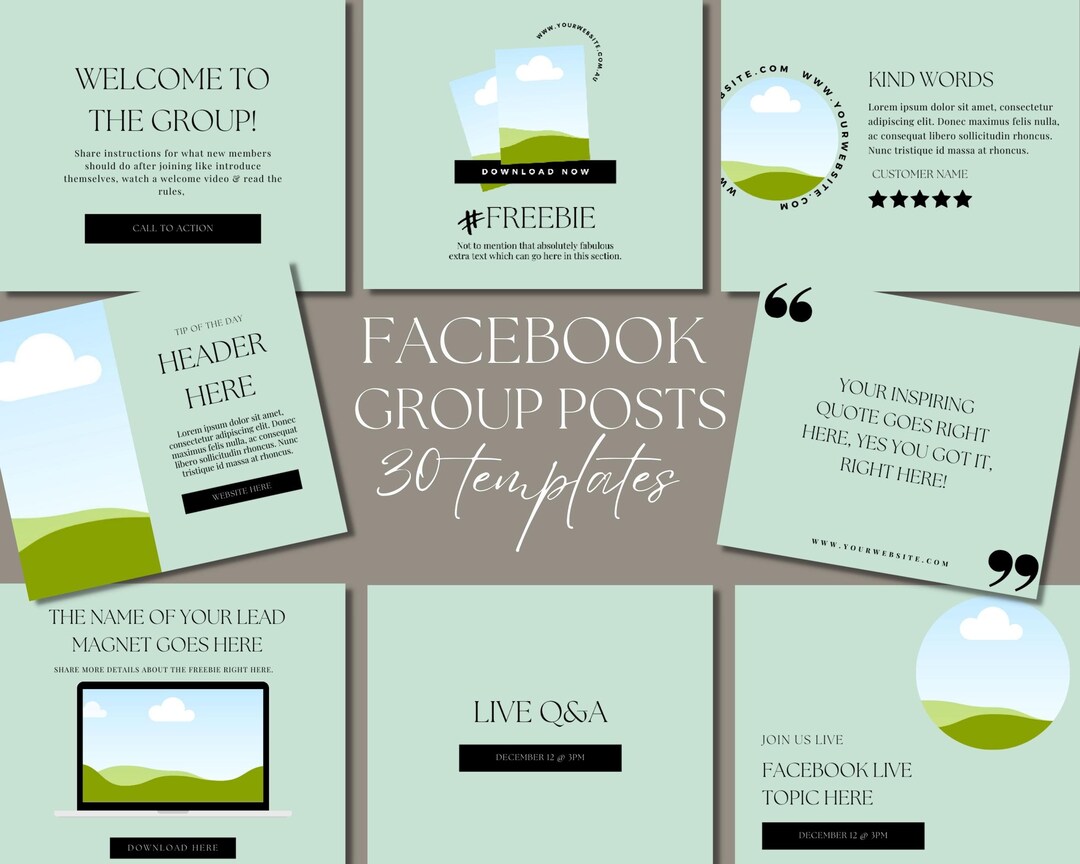 Facebook Group Branding Templates, INSTANT DOWNLOAD Canva Template ...