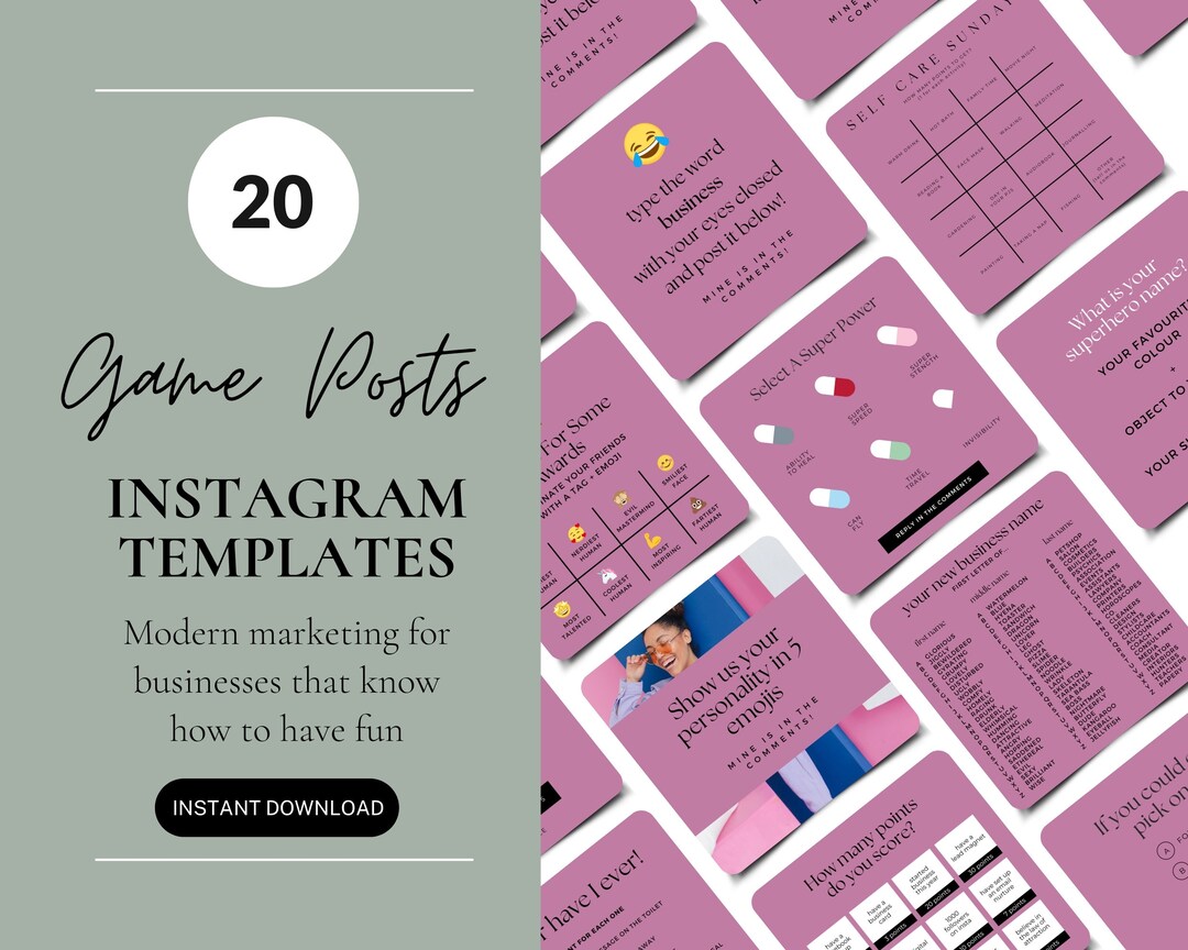 20 Viral Game Instagram Posts, Social Media Challenge Templates ...