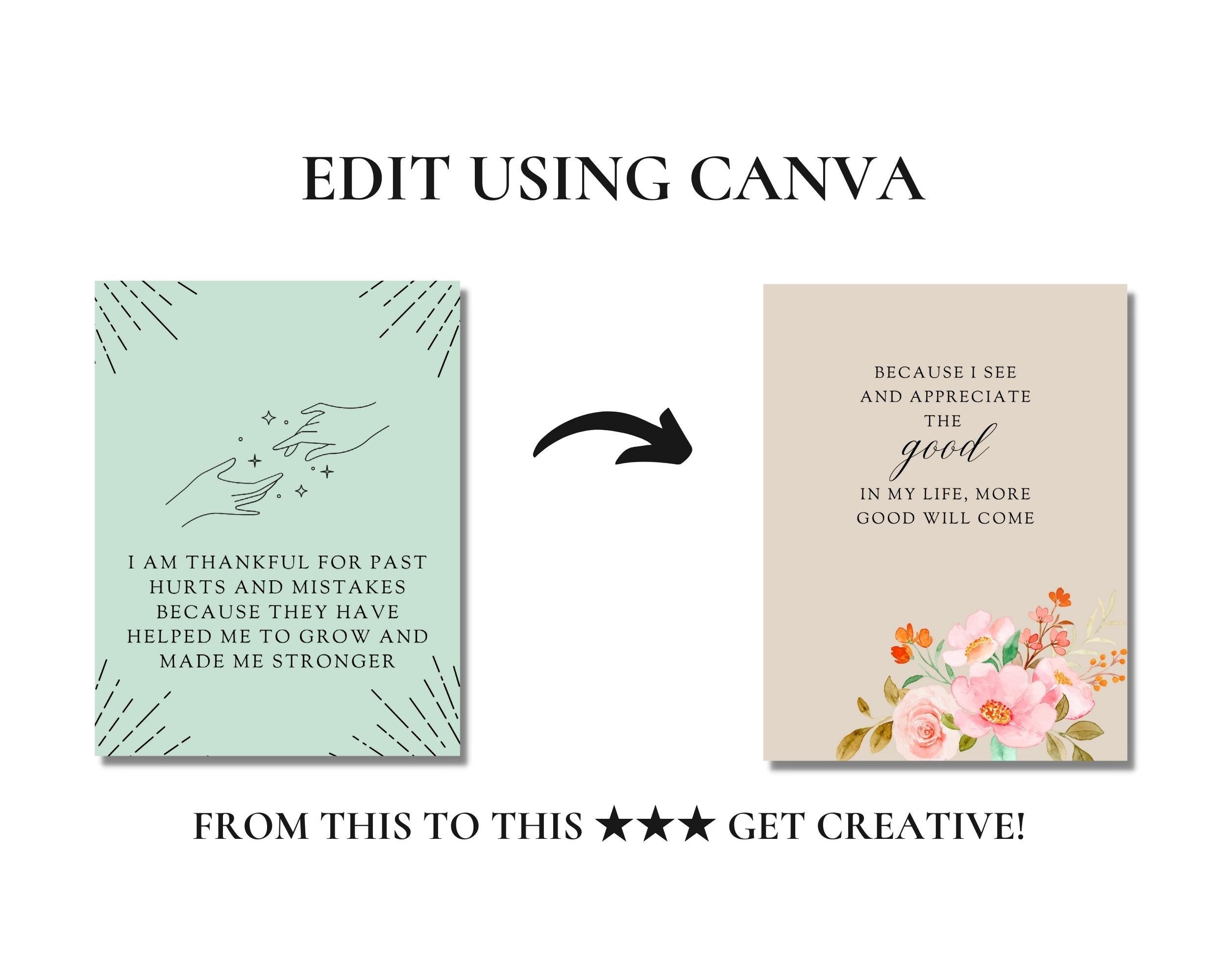 Affirmation Cards Template Canva, Affirmation Station, Printable ...