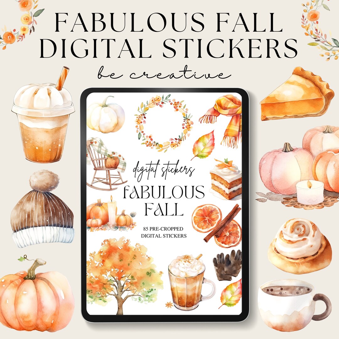 Fabulous Fall Digital Planner Stickers, Autumn Seasonal Stickers ...