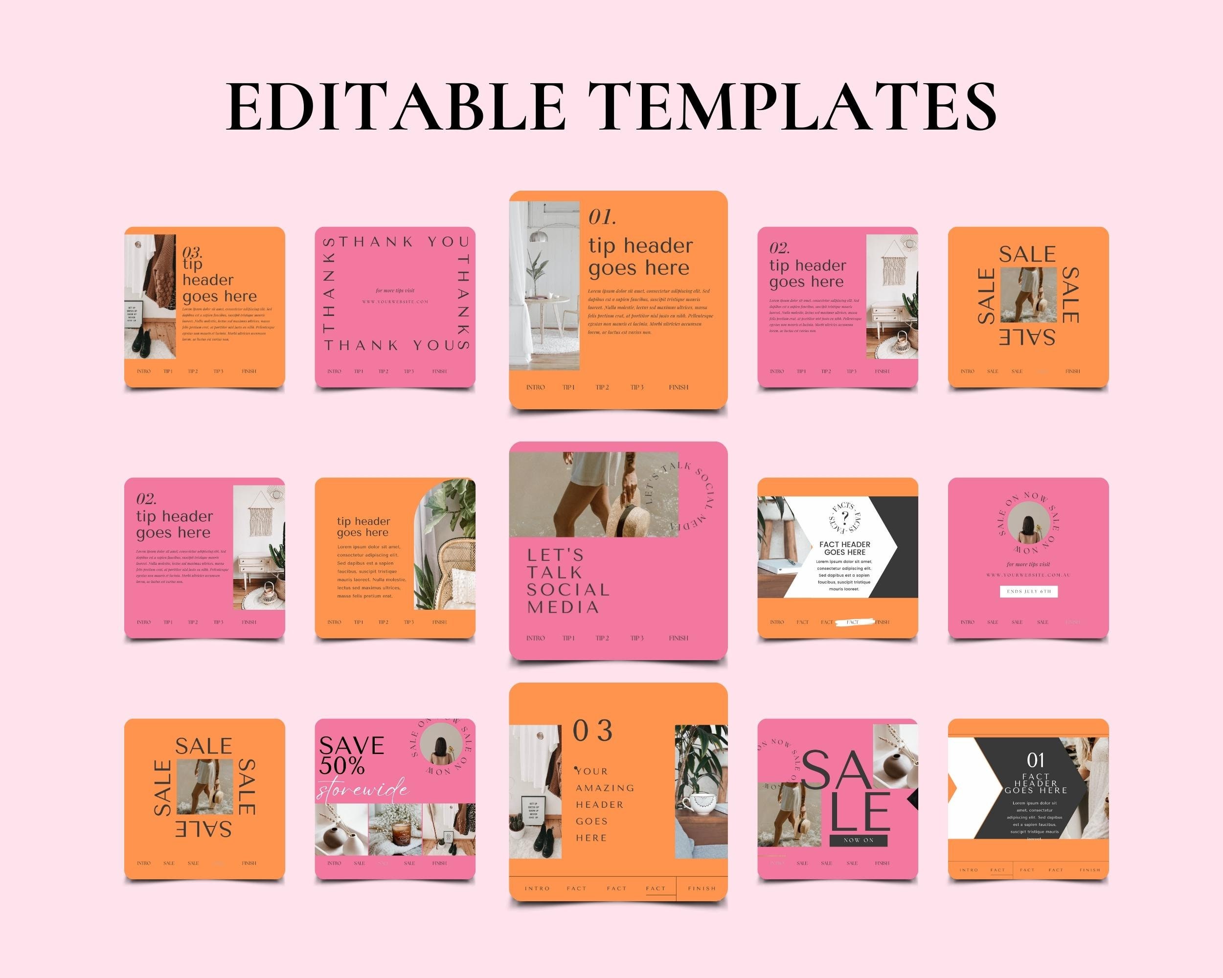 Instagram Carousel Templates Social Media Marketing Slide - Etsy