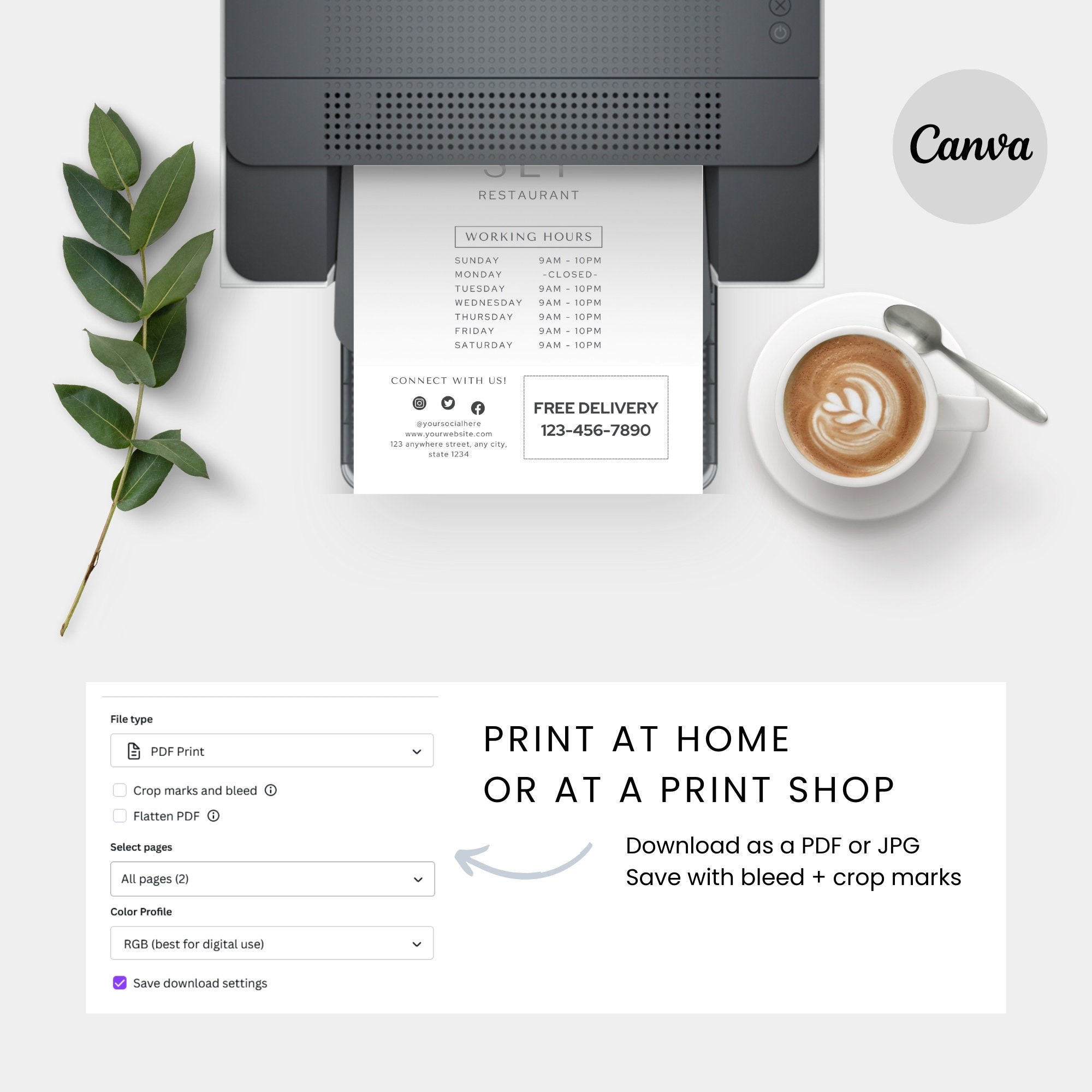 Canva Restaurant Menu Template Fine Dining Instant Download - Etsy