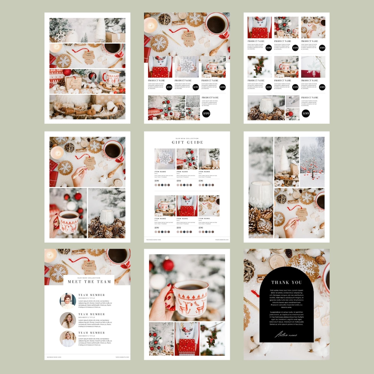 Christmas Catalogue Template, INSTANT DOWNLOAD, Wholesale Gift ...