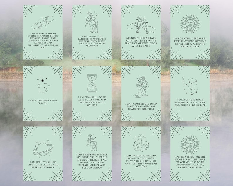 Affirmation Cards Template Canva Affirmation Station - Etsy