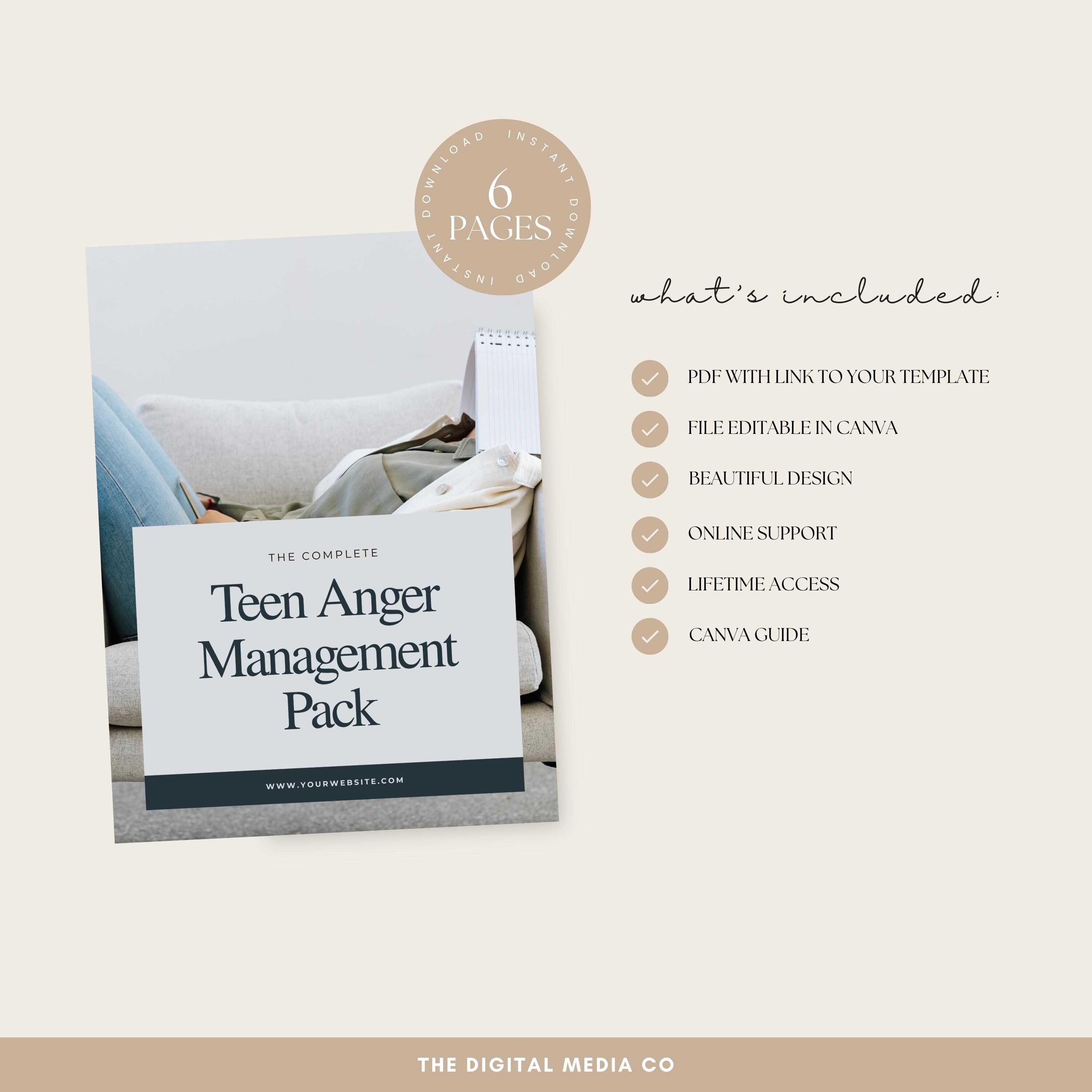 Teen Anger Management Worksheets Printable | Self Help PDF for Teens ...