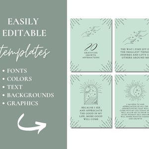 Affirmation Cards Template Canva, Affirmation Station, Printable ...