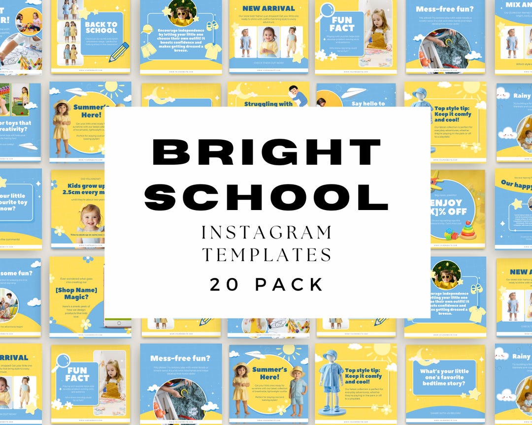 Bright School Instagram Posts, Educational Social Media, Templates ...