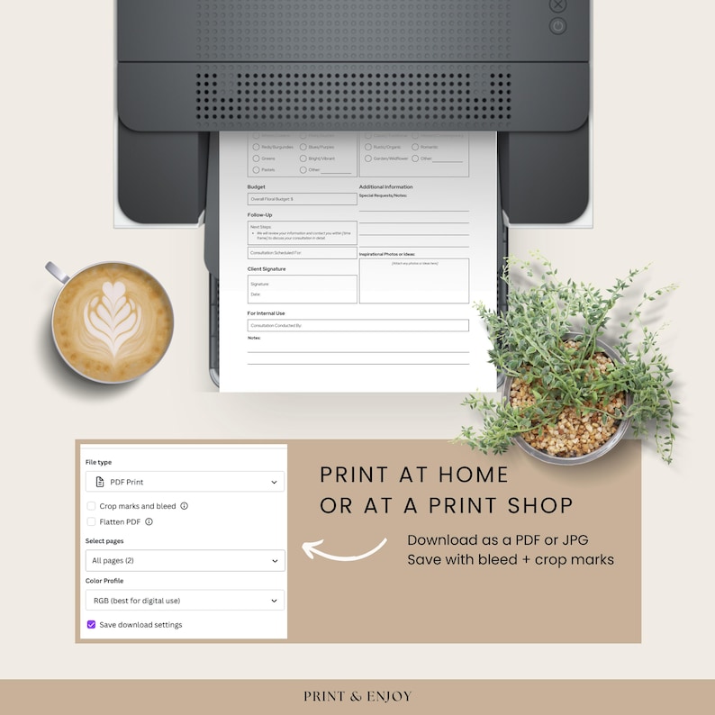 Florist Consultation Form, Printable Wedding Flower Planner, Floral ...