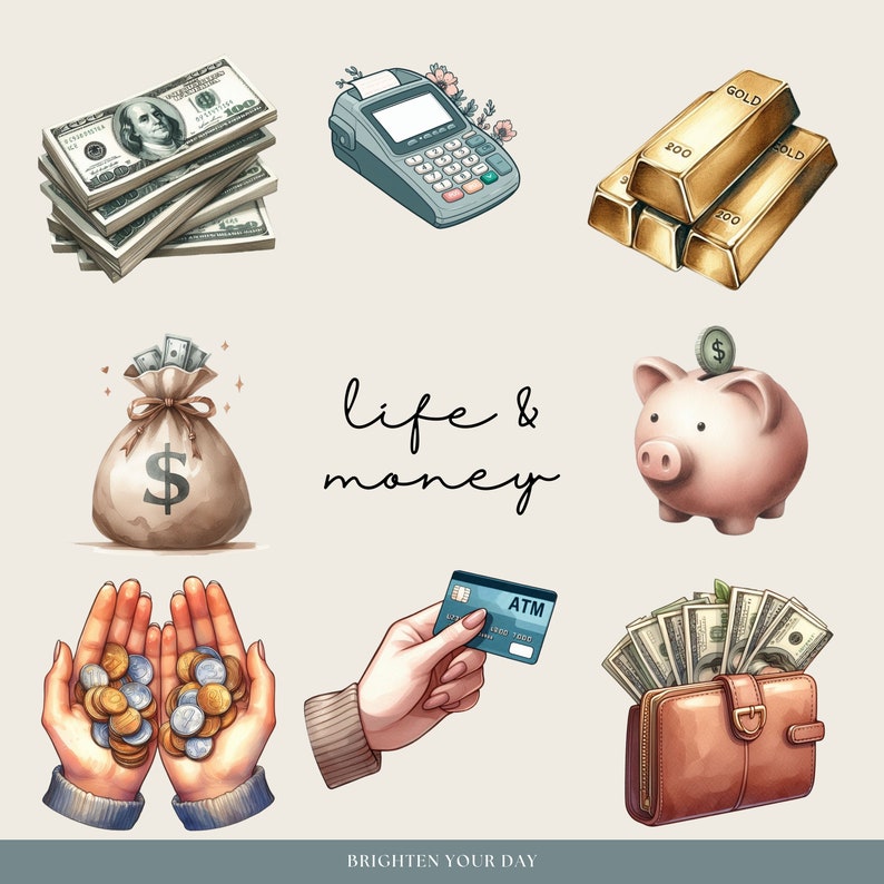 Money Digital Planner Stickers, Goodnotes Finance Stickers, Png Budget ...