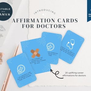 Doctor Affirmation Cards, Canva Medical Templates, Printable ...