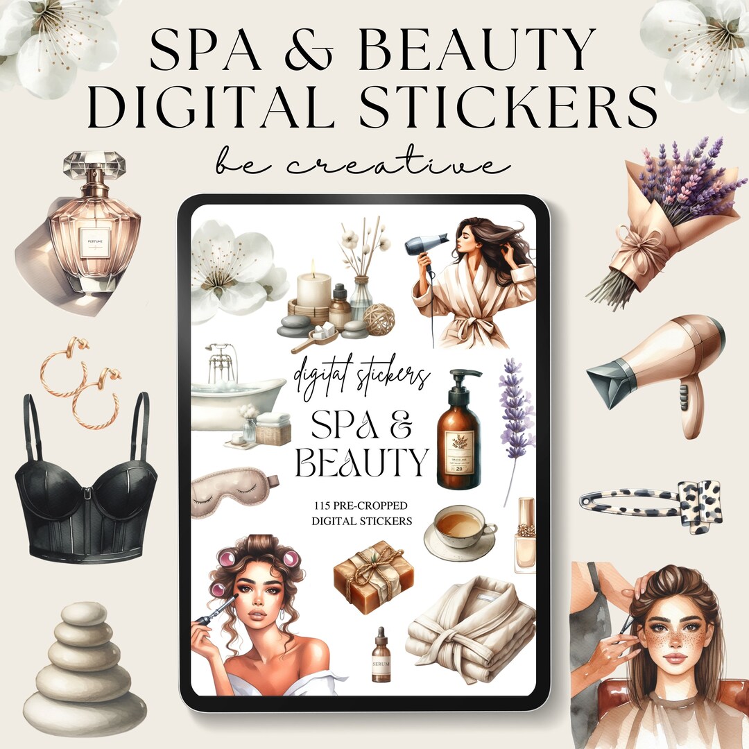 Spa Stickers, Beauty Sticker, Lifestyle Girl Digital Planner Stickers ...