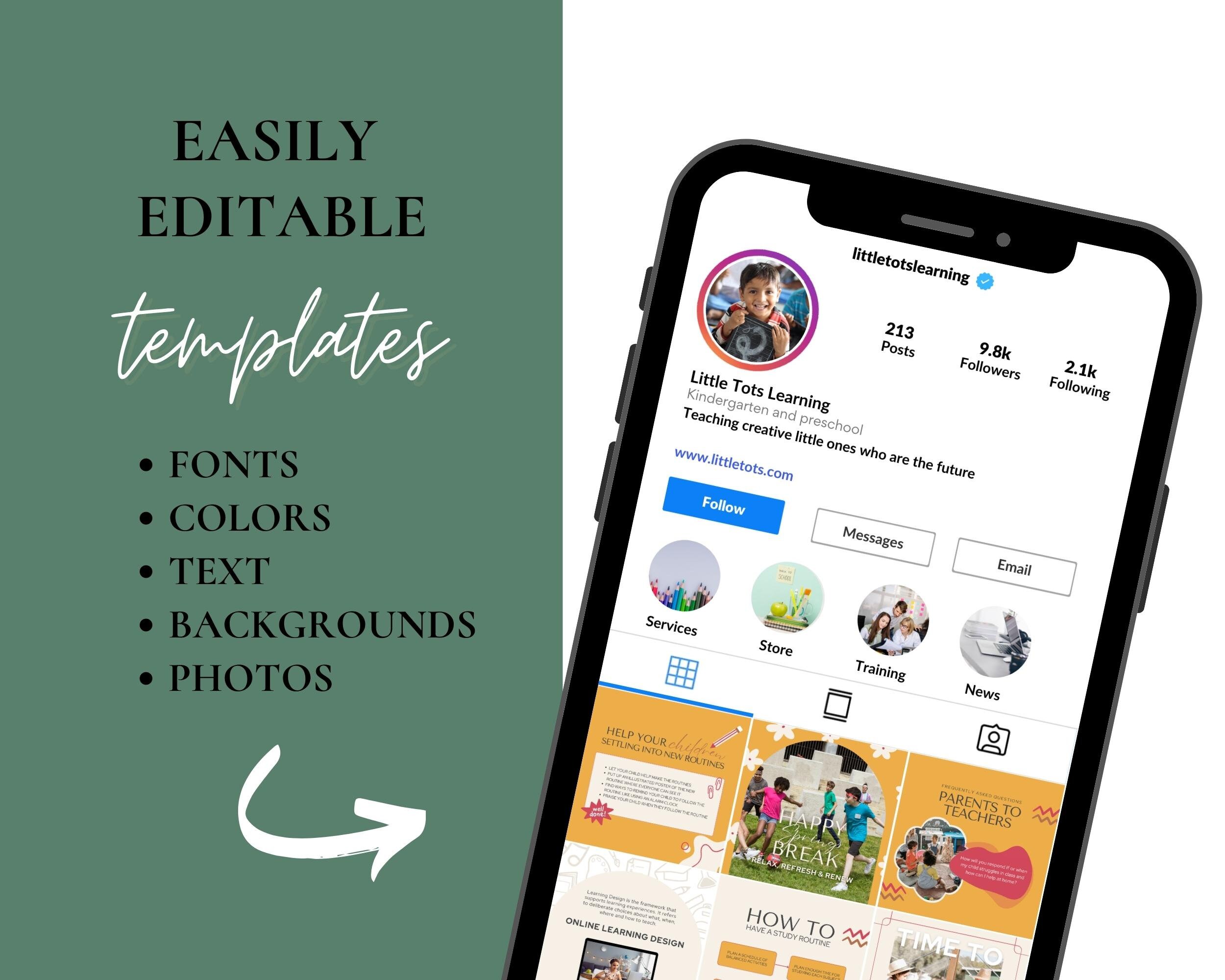 School Instagram Posts, Educational Social Media, Templates, Instagram ...