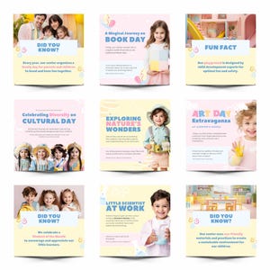 Childcare Posts, Education Social Media Post, Canva Templates for ...