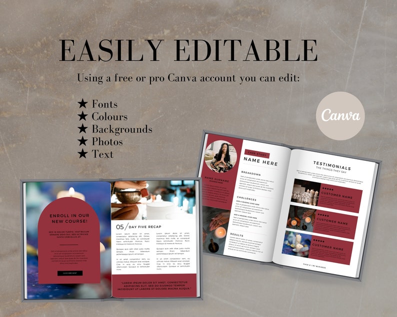 Workbook Template INSTANT DOWNLOAD Canva Template Challenge - Etsy