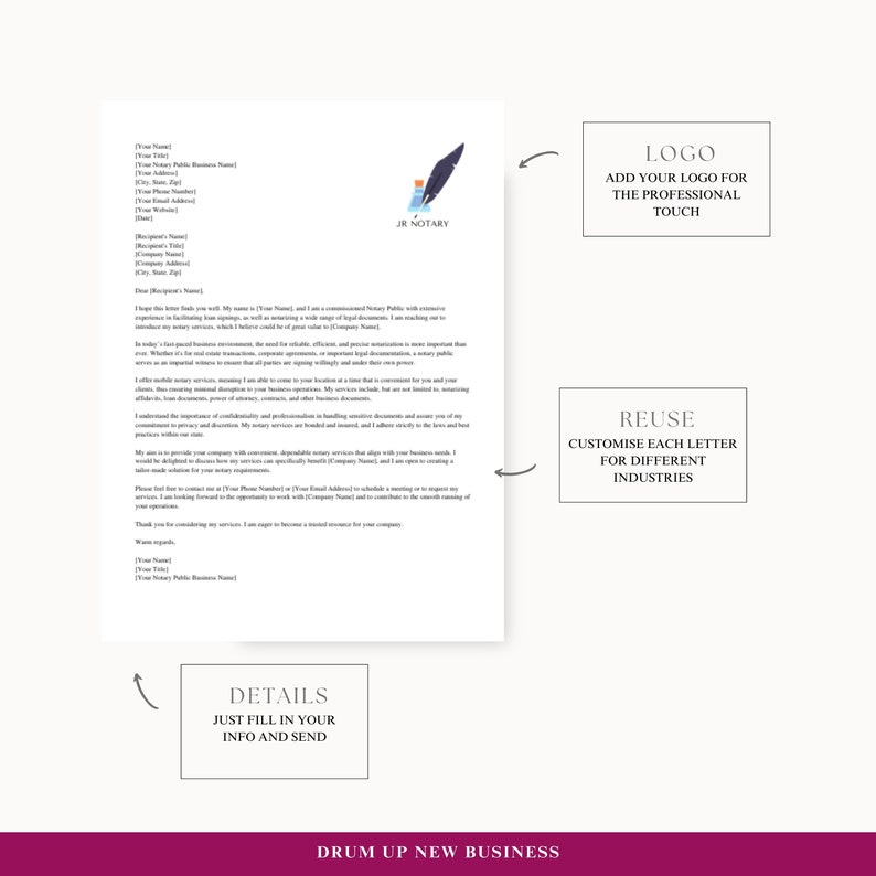 100 Companies for Notary Marketing, Public Notary Business Letter, Loan ...