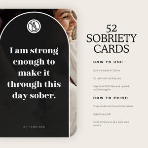 Sobriety Affirmation Cards for Addiction Recovery, Printable ...