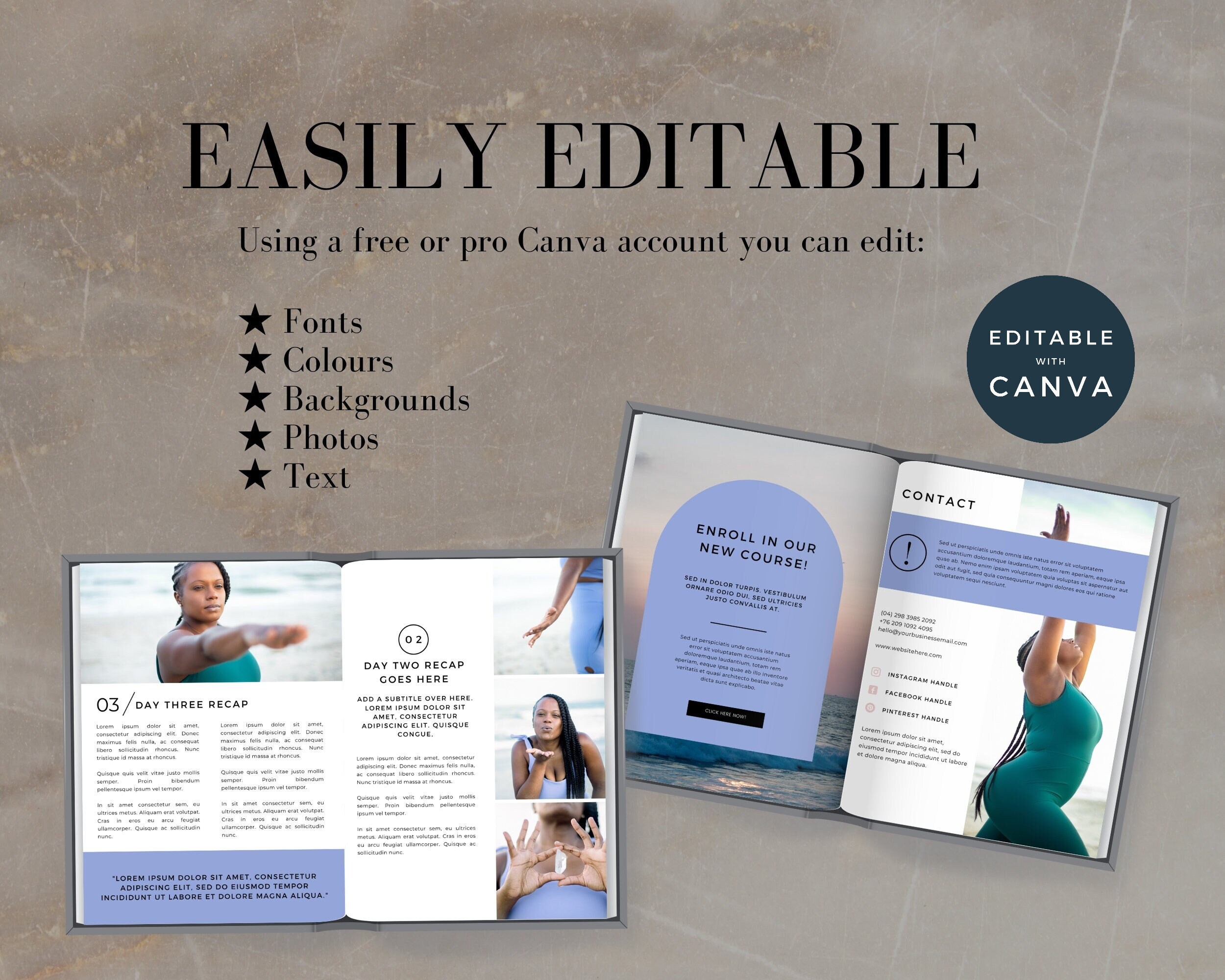 Workbook Template INSTANT DOWNLOAD Canva Template Challenge - Etsy