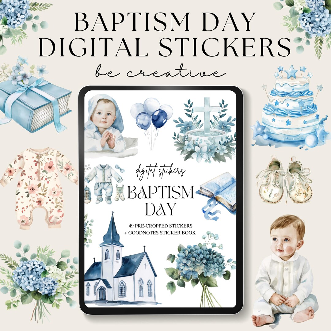 Baptism Day Stickers, Goodnotes Religion Sticker Book, Church Pngs ...