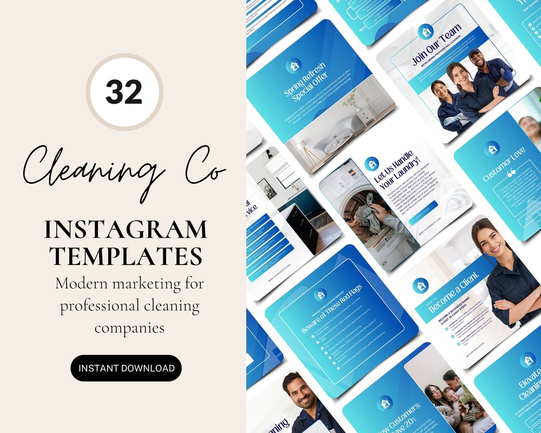 Professional Cleaning Company Instagram Templates, Social Media Posts ...