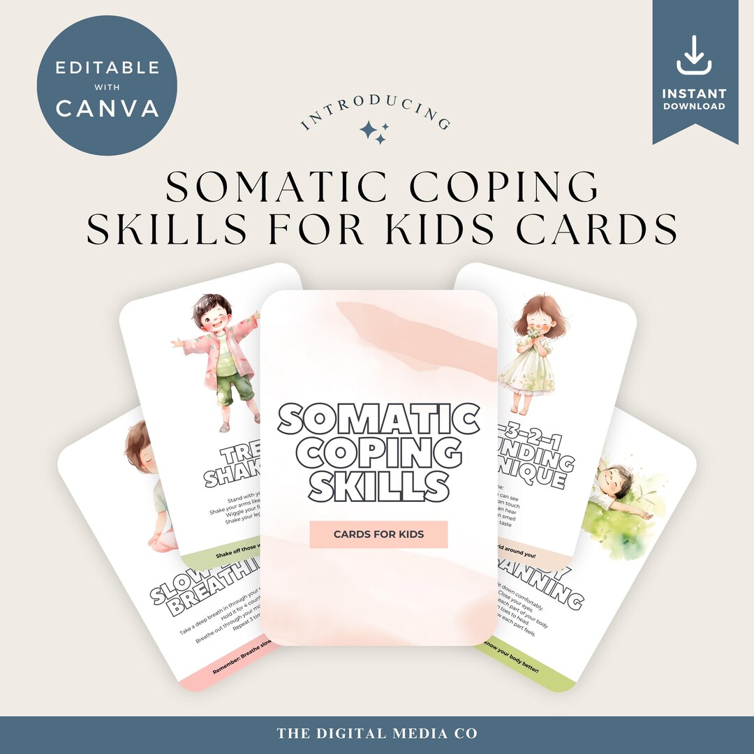Somatic Coping Cards for Kids – 30 Printable Mindfulness & Emotion ...
