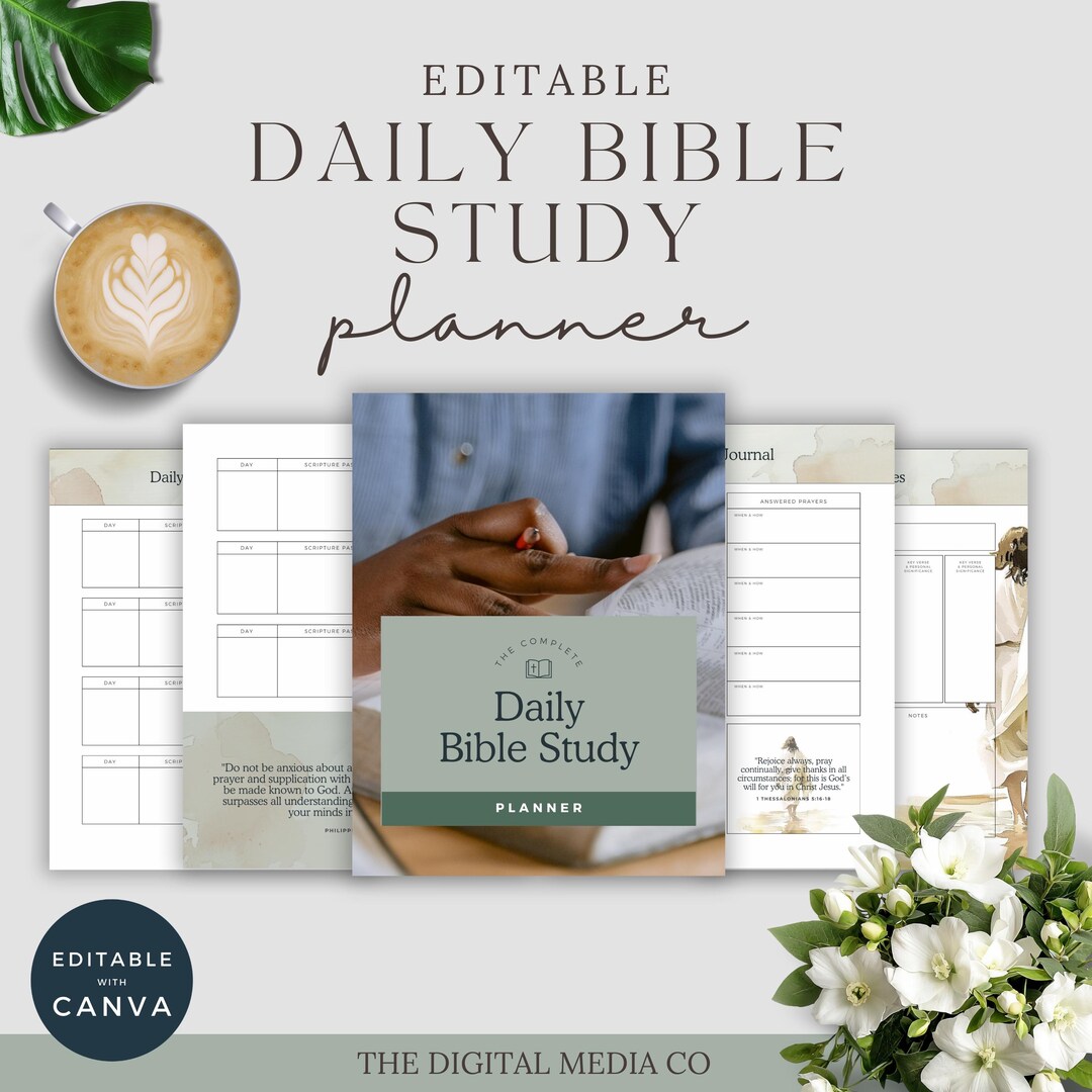 Daily Bible Study Planner | Printable Bible Journal | Scripture Study ...