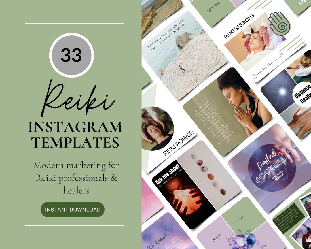 Reiki Instagram Templates, Reiki Social Media Posts, Canva Templates ...