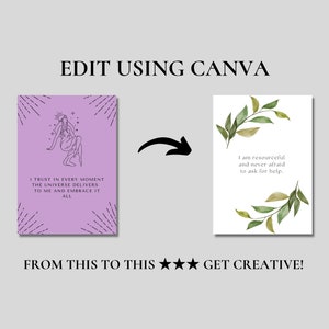 Affirmation Cards Template Canva, Affirmation Station, Printable ...