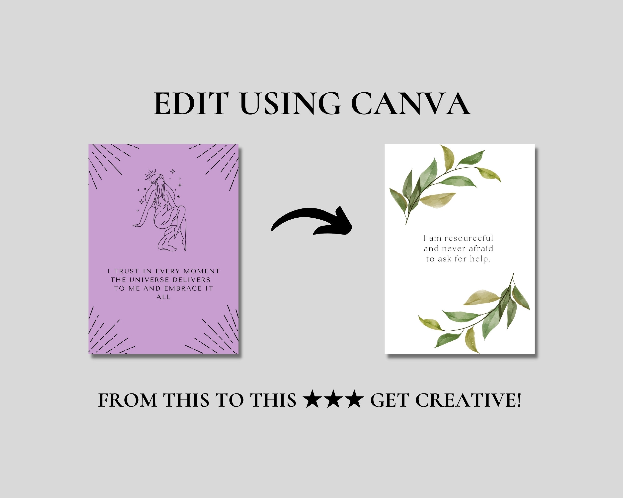 Affirmation Cards Template Canva Affirmation Station - Etsy