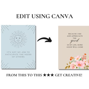 Affirmation Cards Template Canva Boundaries Affirmation - Etsy