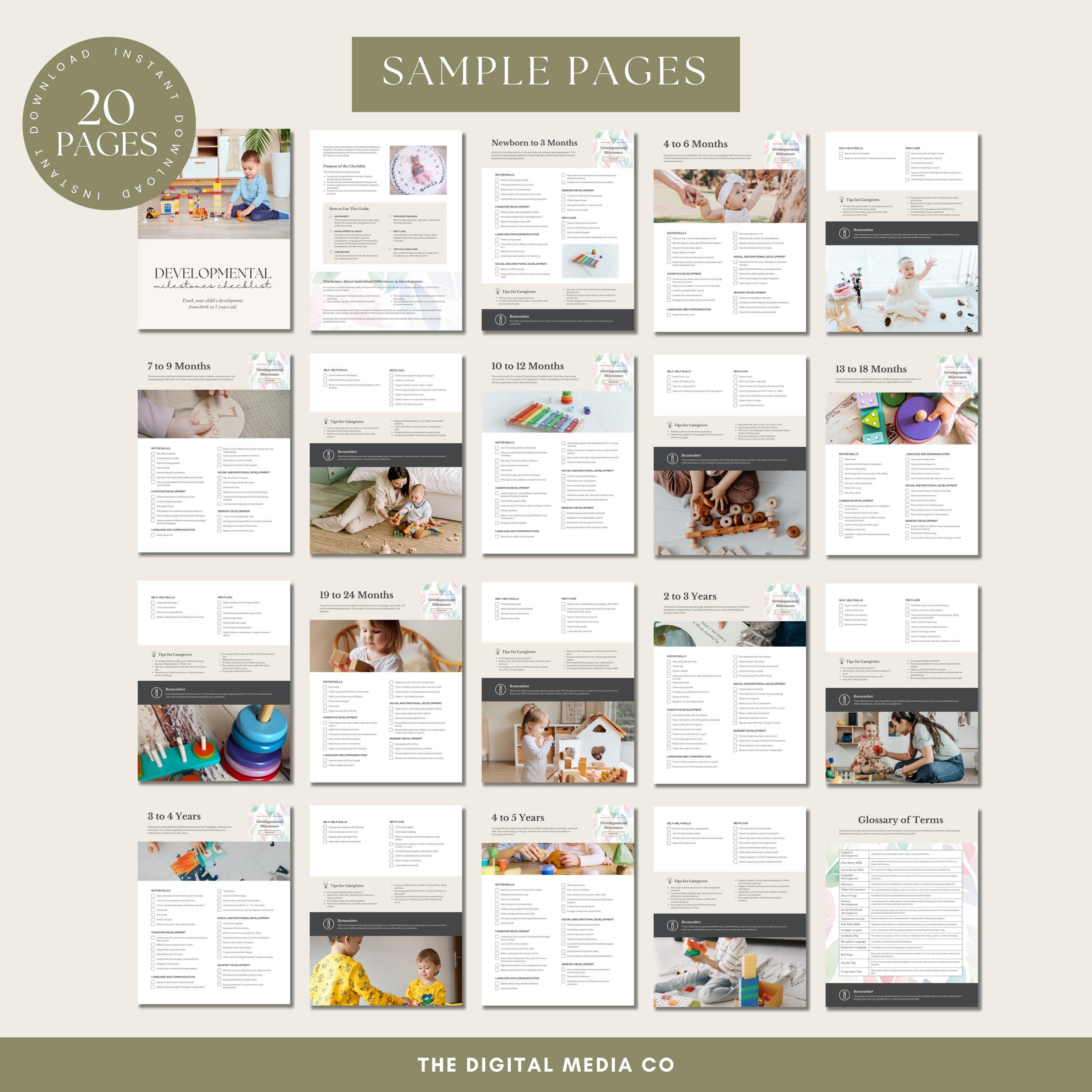 Developmental Milestones Checklist, Newborn to 5 Years, Child Growth ...