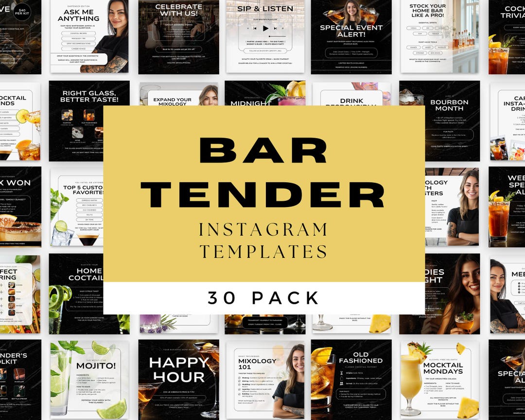 Bar Tender Template, Barman Posts, Restaurant Content, Cafe Marketing ...