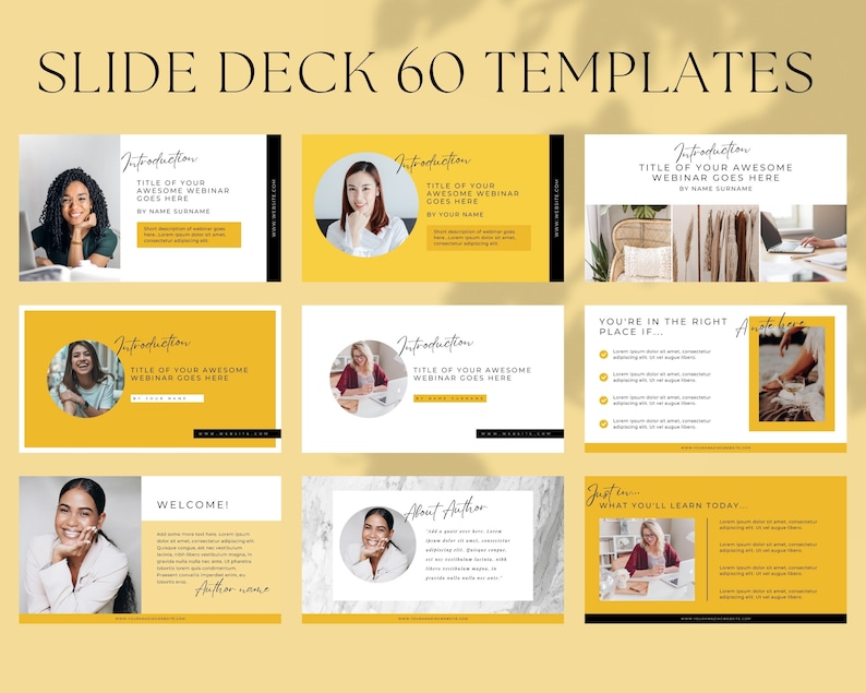 Webinar Slide Deck INSTANT DOWNLOAD Online Course Slide Deck, Canva ...