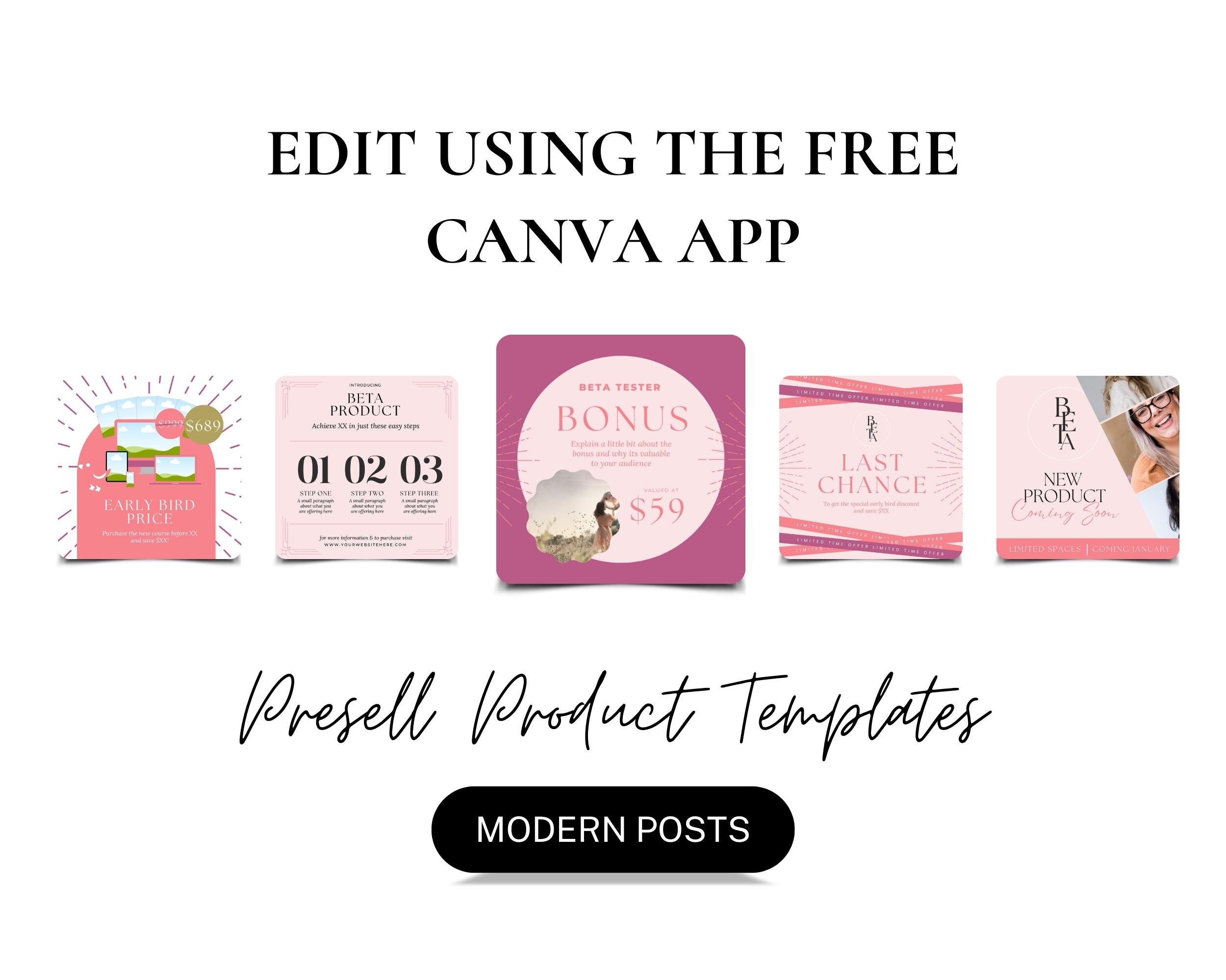 Presell Product Promo Templates Digital Product Canva - Etsy